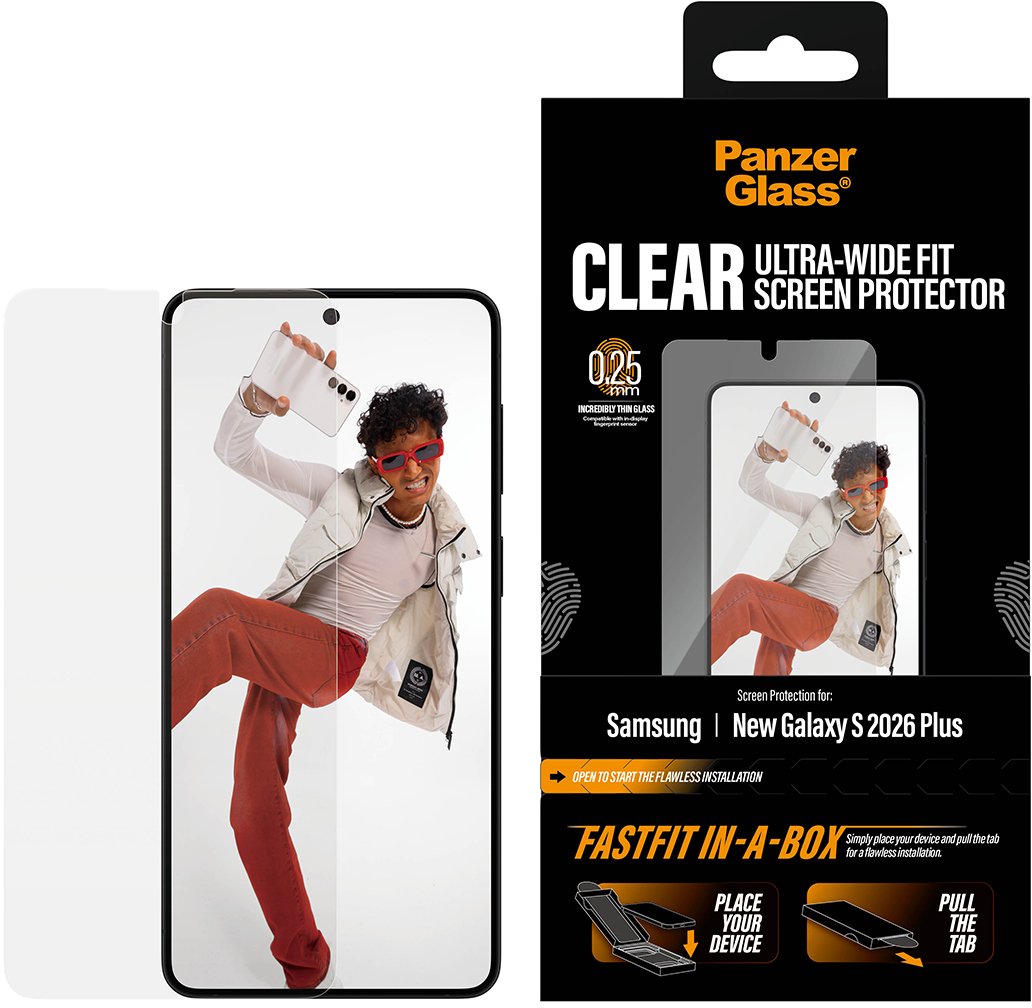 PanzerGlass Ultra-Wide Fit w. Fastfit in-a-box Samsung Galaxy S26 Plus ...