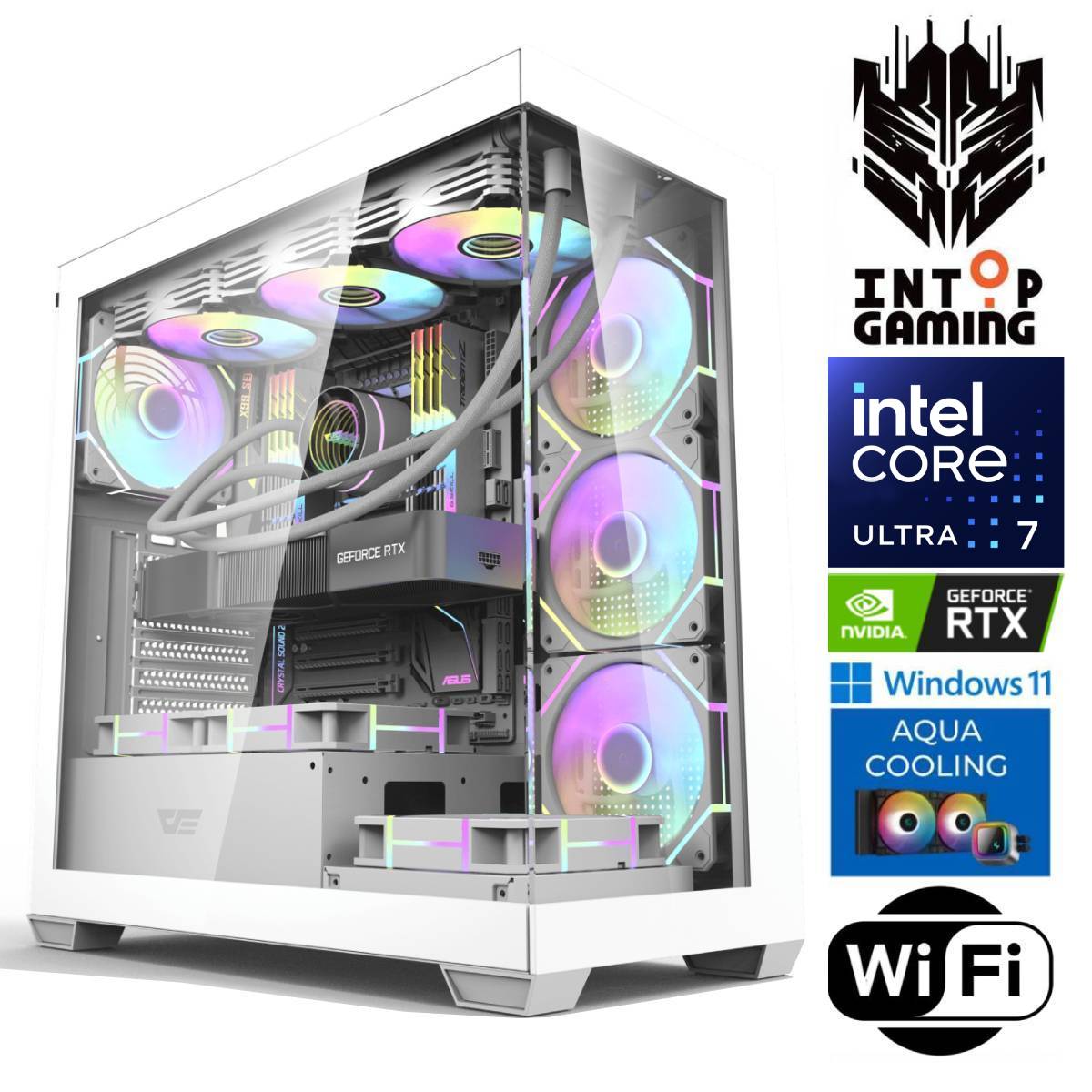 INTOP AQUA Ultra 7 270K Plus 32GB 1TB SSD RTX5080 16GB WiFi WIN11 DSW ...